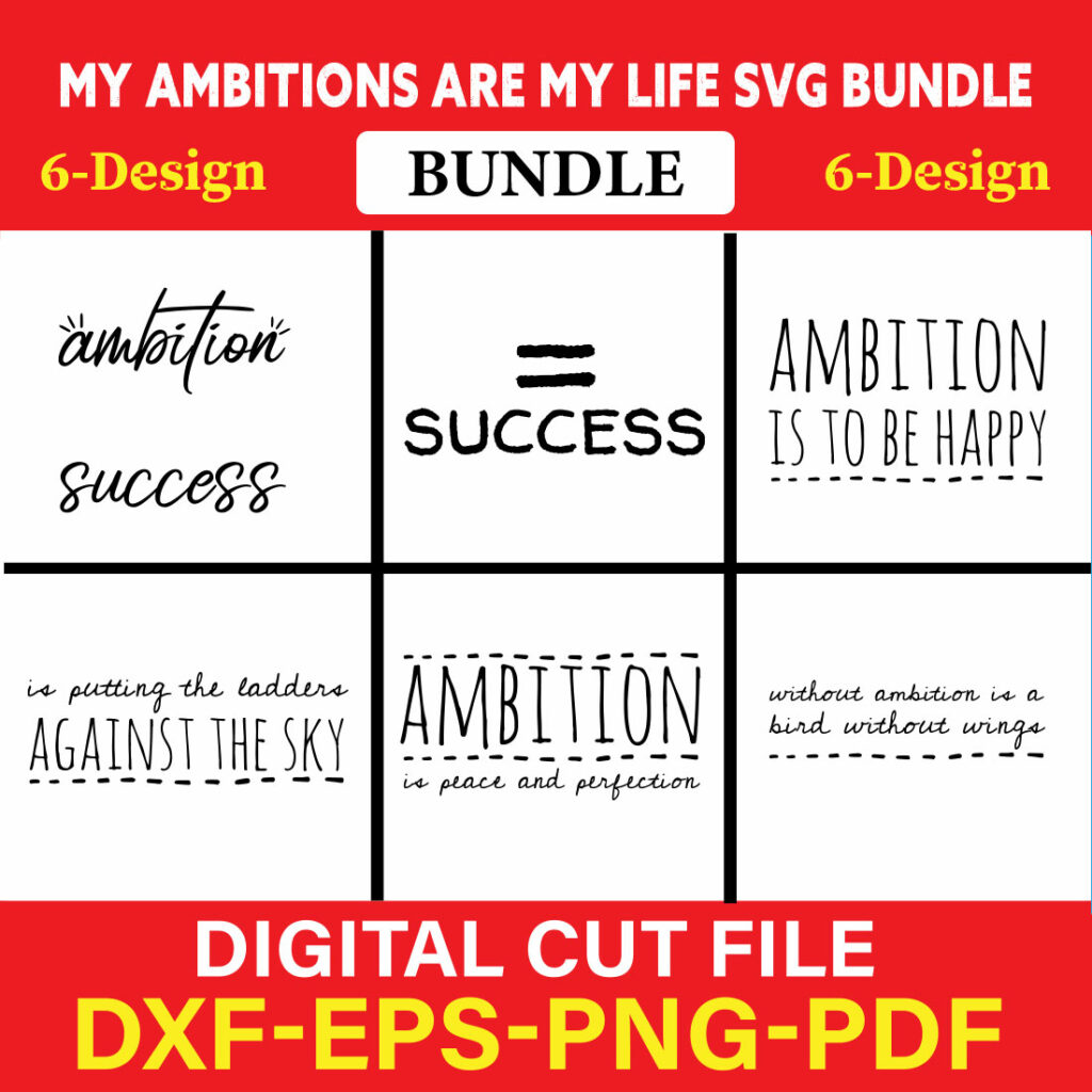 My Ambitions are My Life T-shirt Design Bundle Vol-5 - MasterBundles