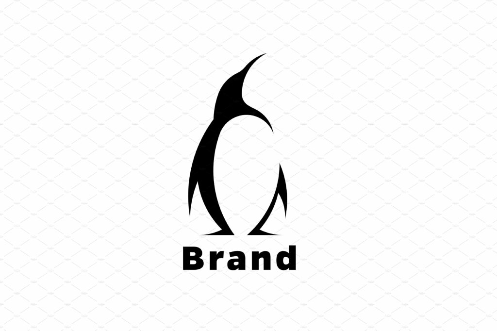 Modern Penguin Logo & Mock-Up – MasterBundles