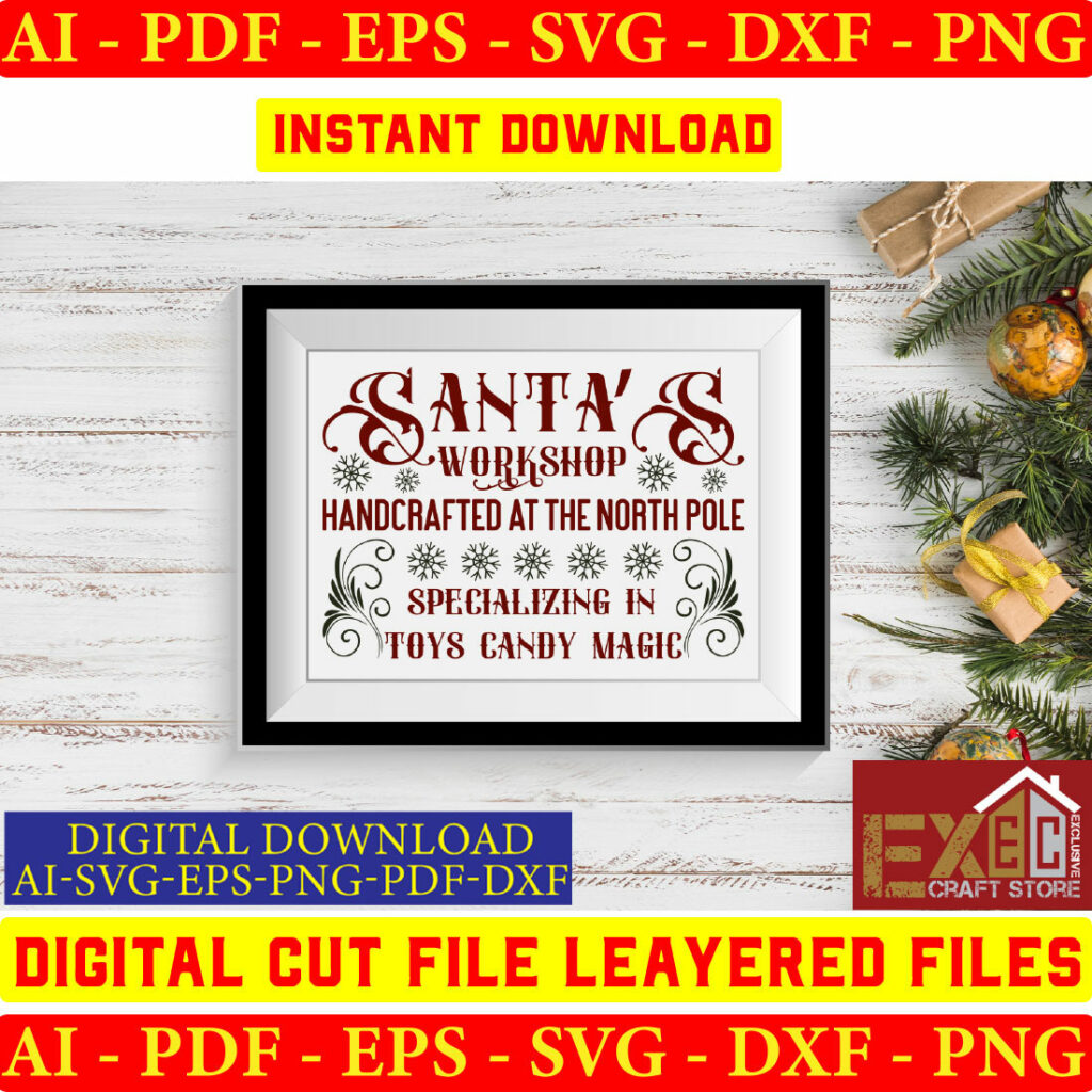 Vintage Christmas Svg Bundle, Christmas Sign Svg Bundle, Santa Svg ...