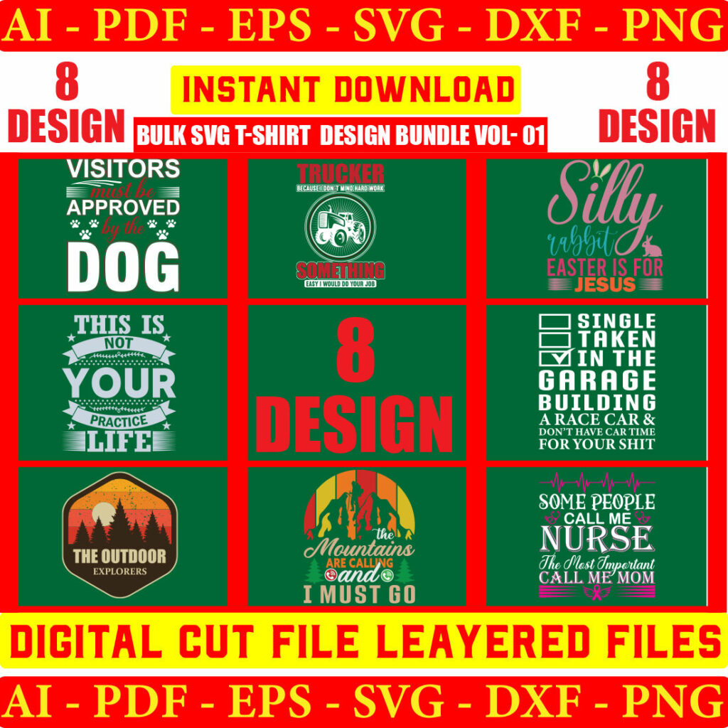 Bulk SVG T-shirt Design Bundle Vol- 09 - MasterBundles