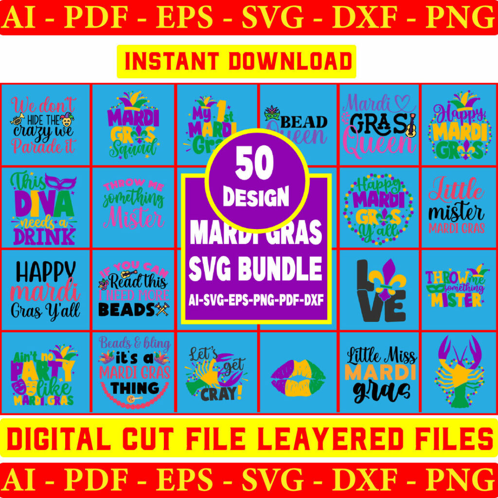 Mardi Gras SVG Bundle Vol-01 - MasterBundles