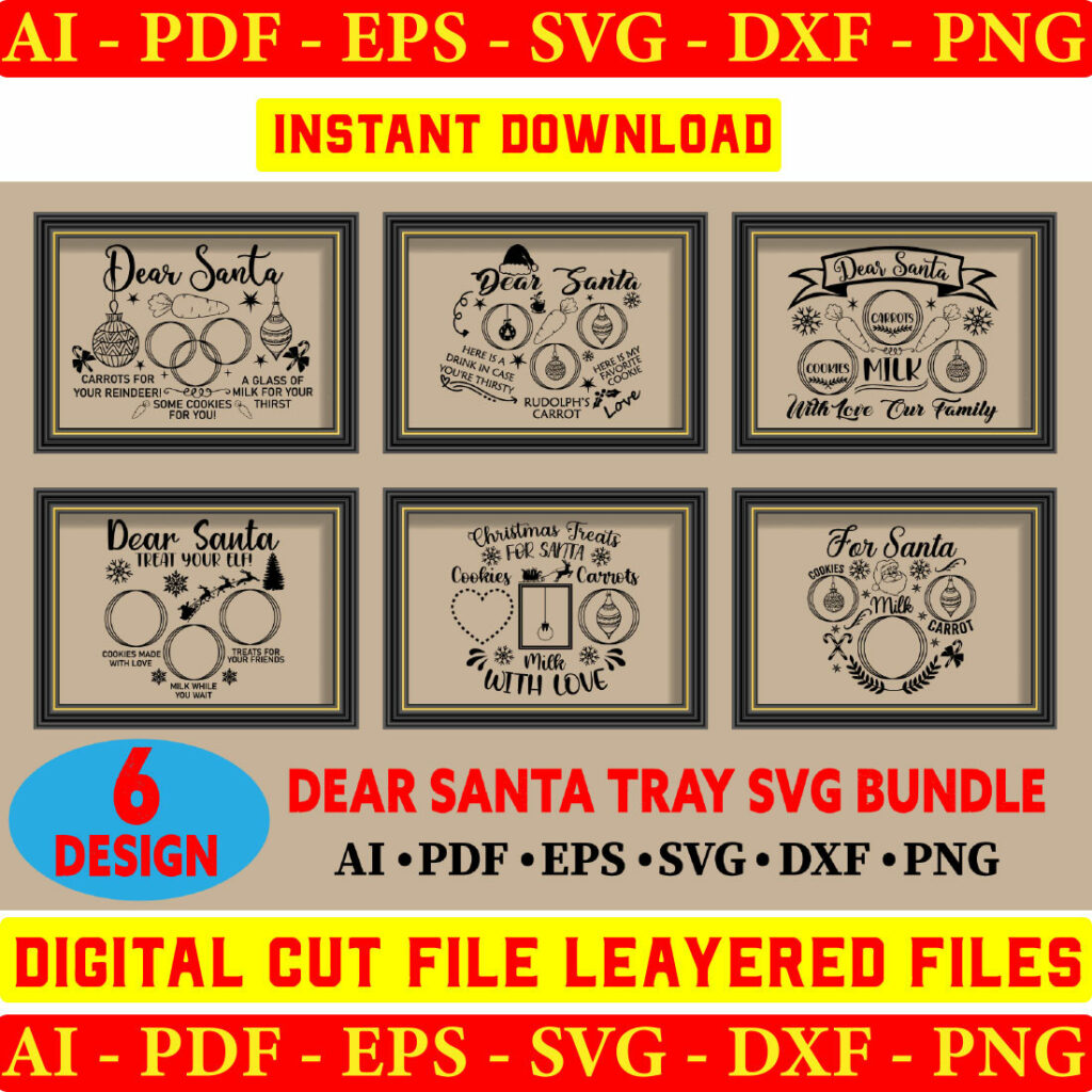 Dear Santa Tray Svg Bundle - MasterBundles