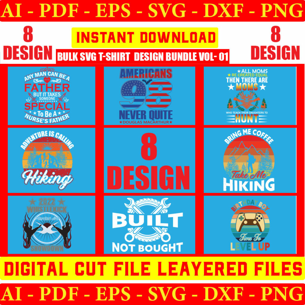Bulk SVG T-shirt Design Bundle 01 - MasterBundles