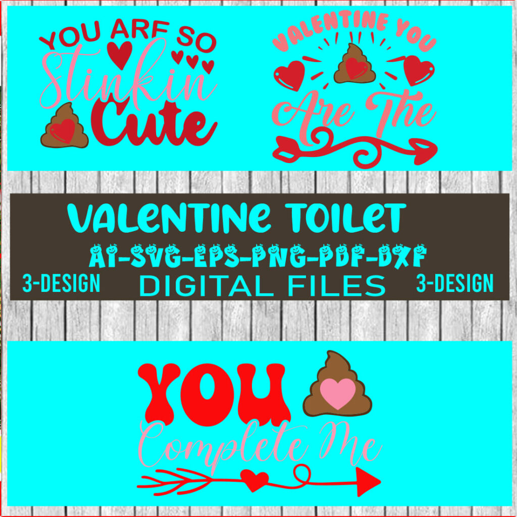 Valentine's Day Toilet Paper SVG Bundle Files for Cutting Machines ...