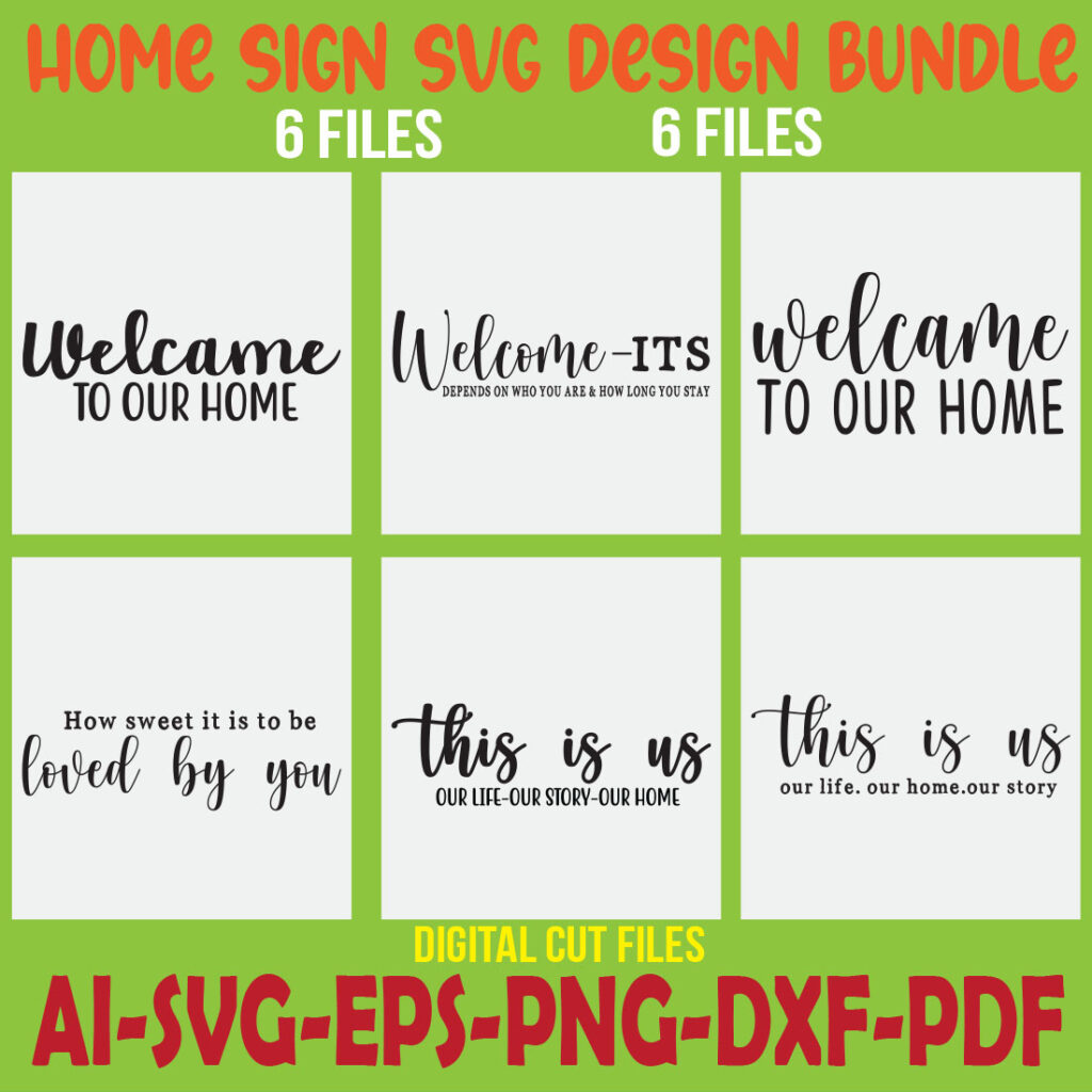 Home Sign SVG Design Bundle - MasterBundles