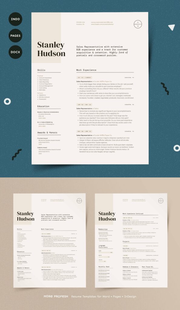 Modern Resume CV Template Design – MasterBundles