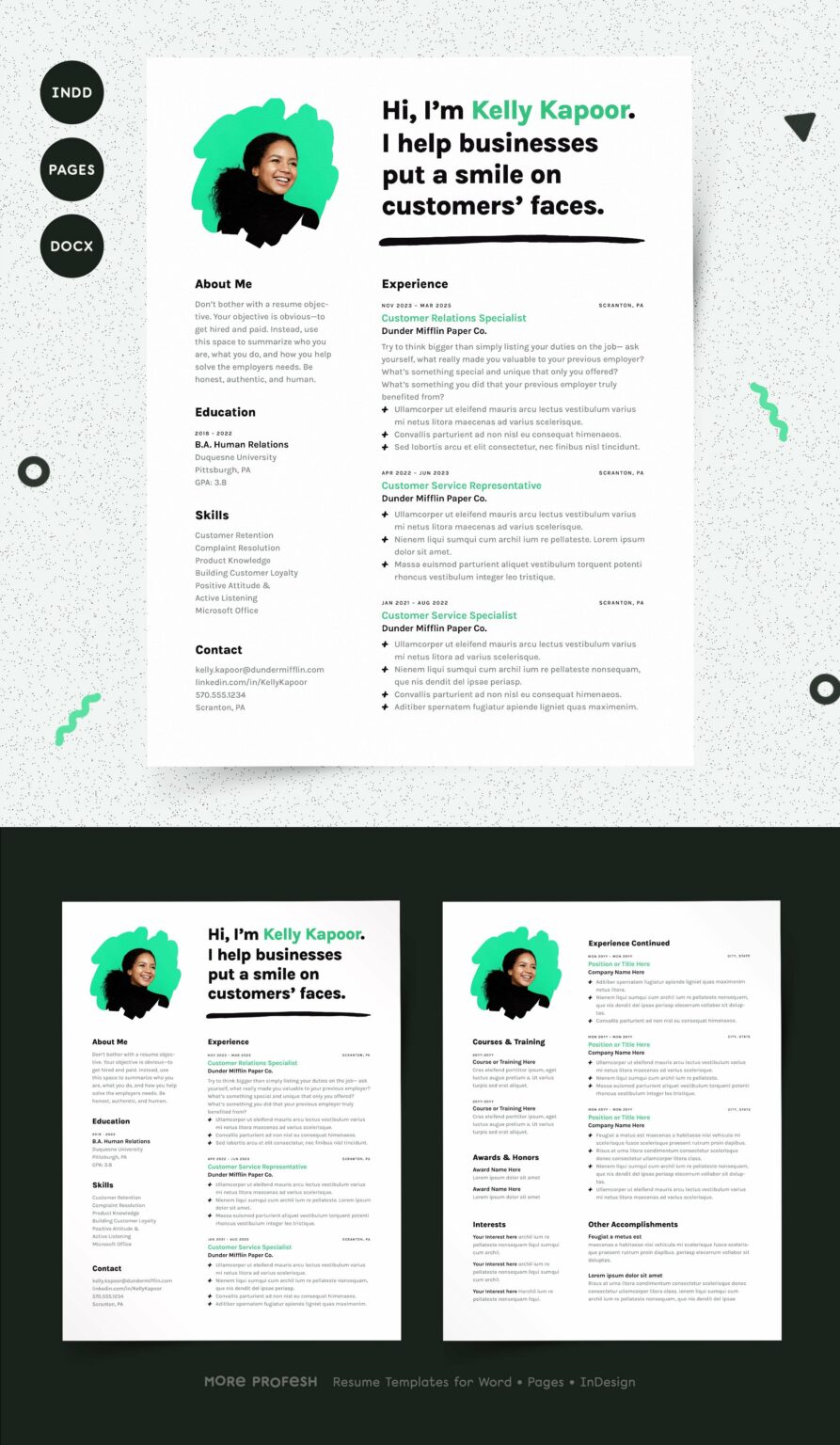 Resume with Picture CV Template – MasterBundles
