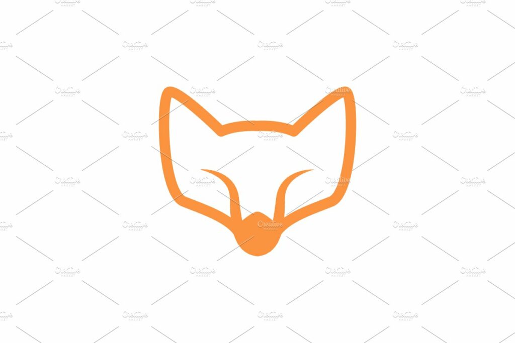 modern shape unique head fox logo – MasterBundles