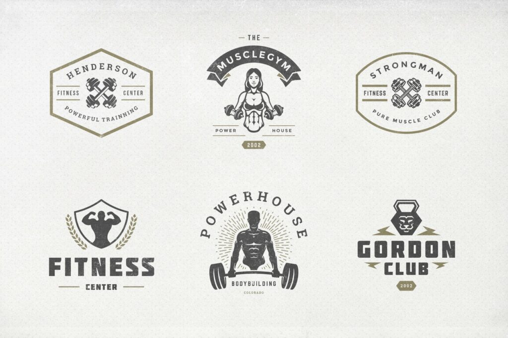 Retro Fitness & Gym Logos Set – MasterBundles