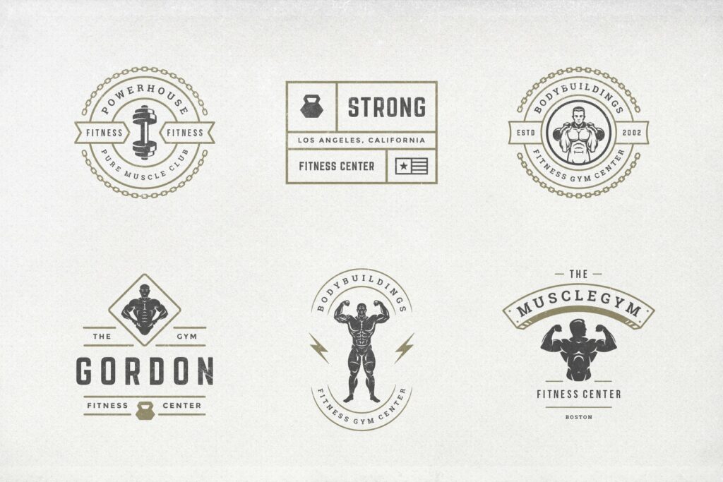 Retro Fitness & Gym Logos Set – MasterBundles