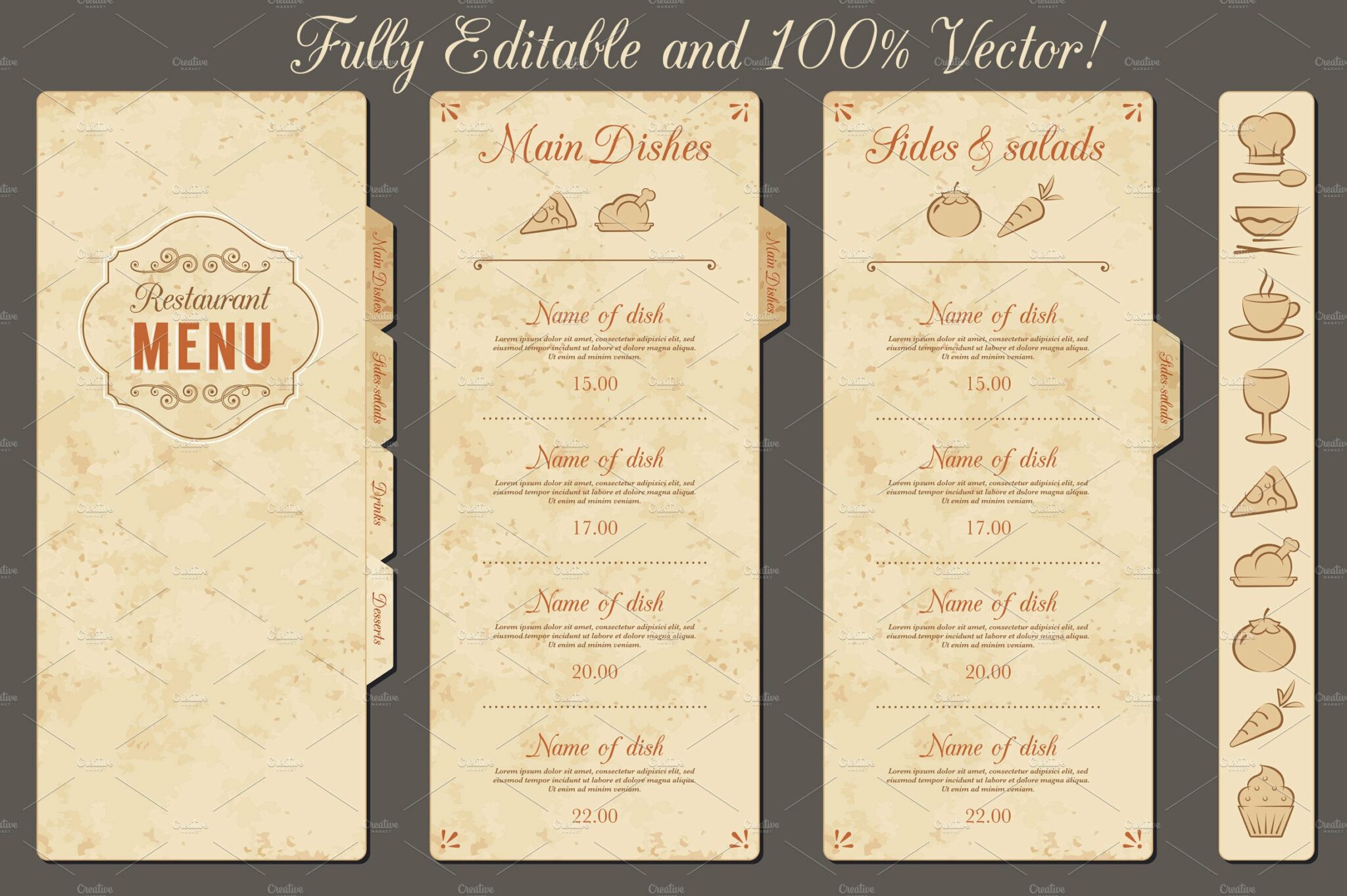 Vector Vertical Menu Template – MasterBundles