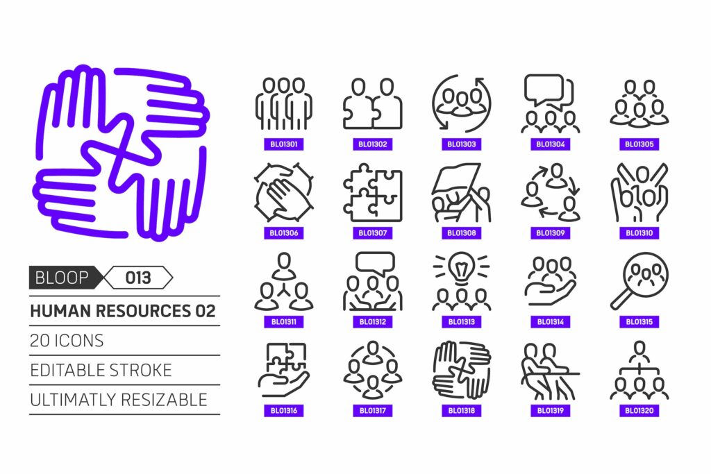 Human resources 02, bloop icons – MasterBundles