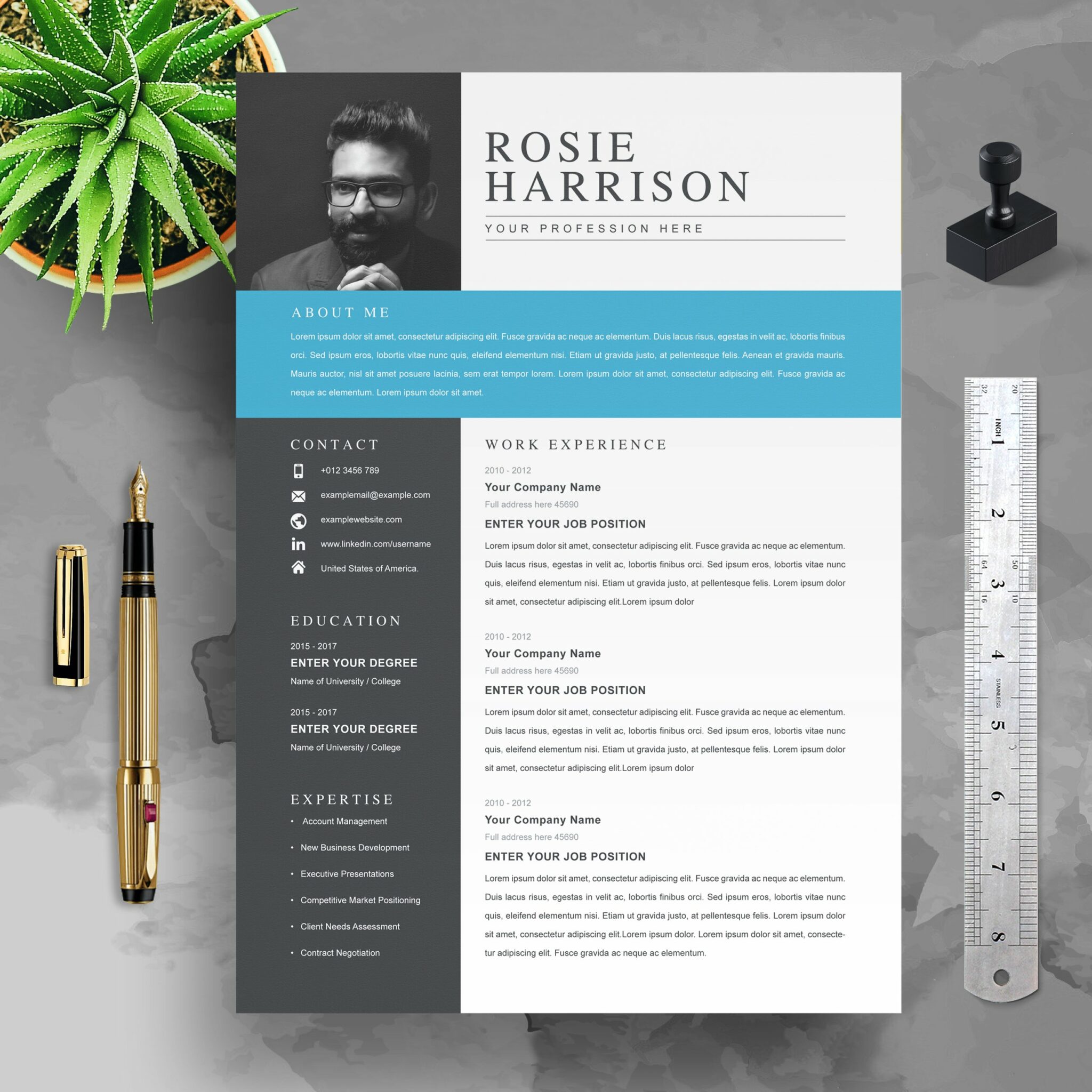 Creative Resume Template For Ms Word – MasterBundles