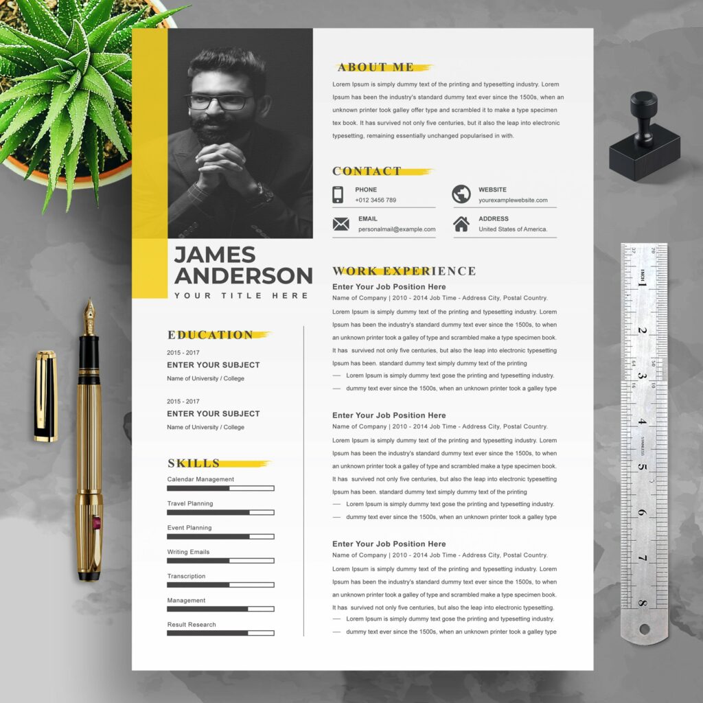 2 Page Resume Template Cover Letter – MasterBundles