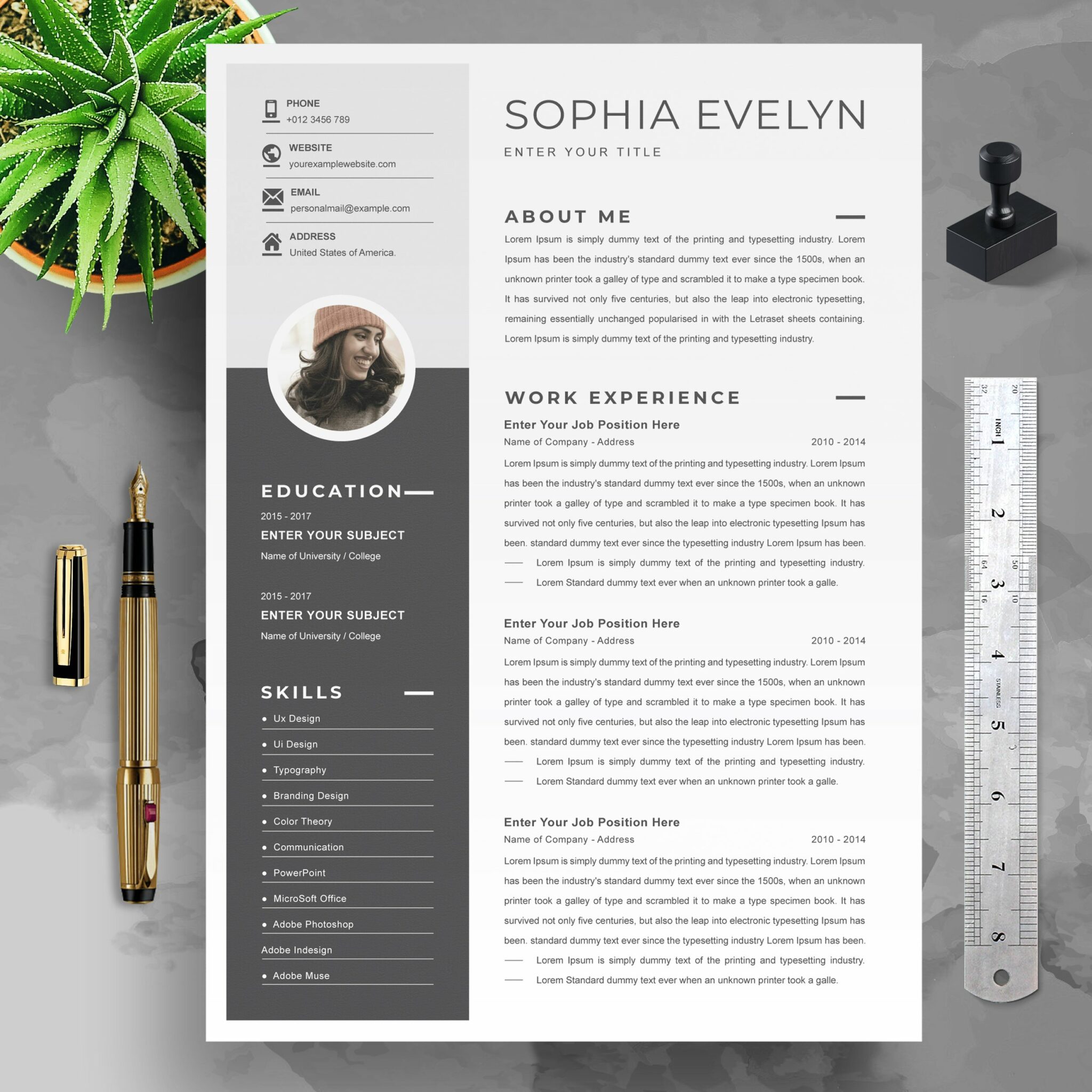 Modern Executive Resume Template – MasterBundles