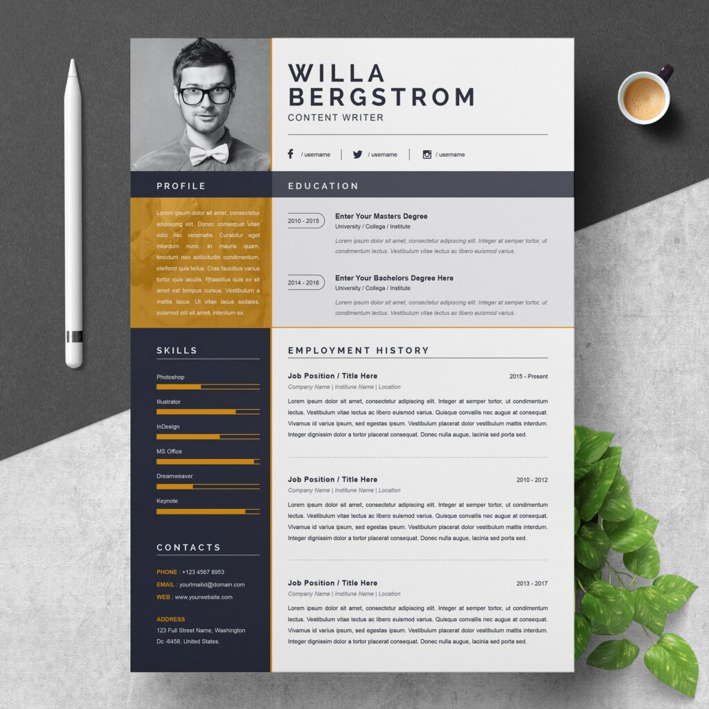 Resume Template for Word – MasterBundles