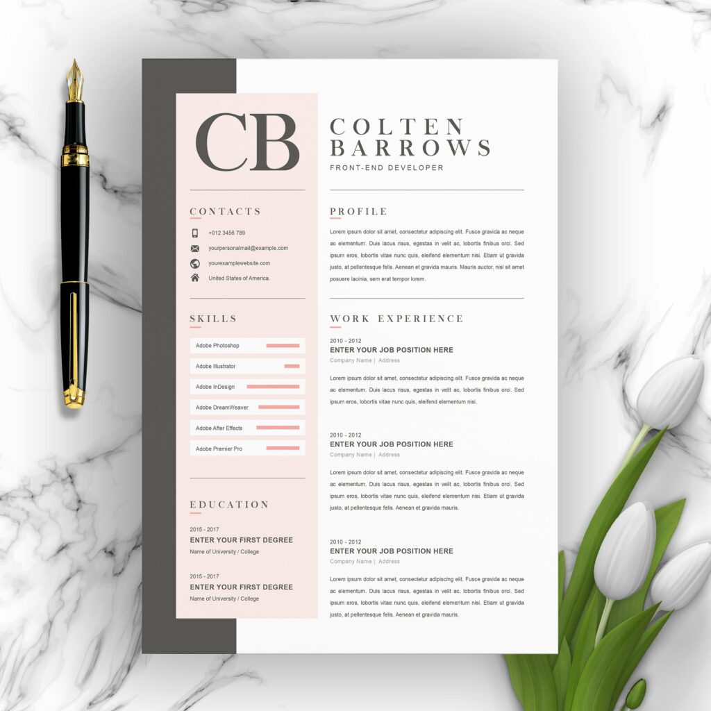 CV / Resume Template | MasterBundles