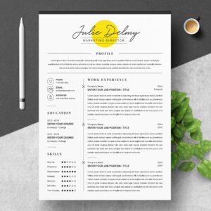 Clean & Modern Resume Template Word – MasterBundles