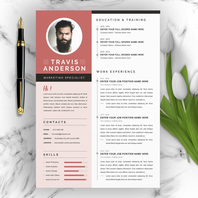Word Resume / CV Template Design – MasterBundles