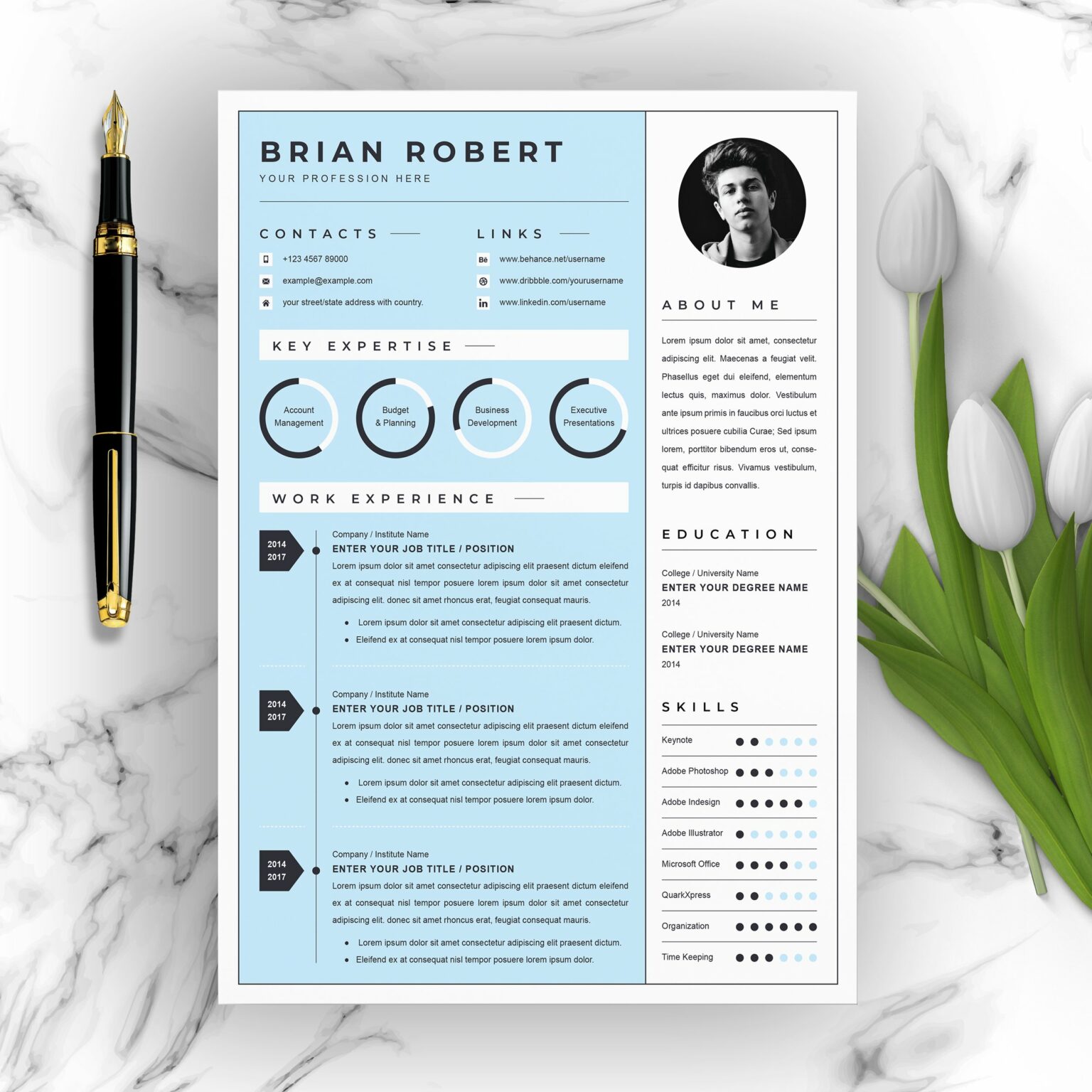Creative Resume/CV Template | Pages – MasterBundles