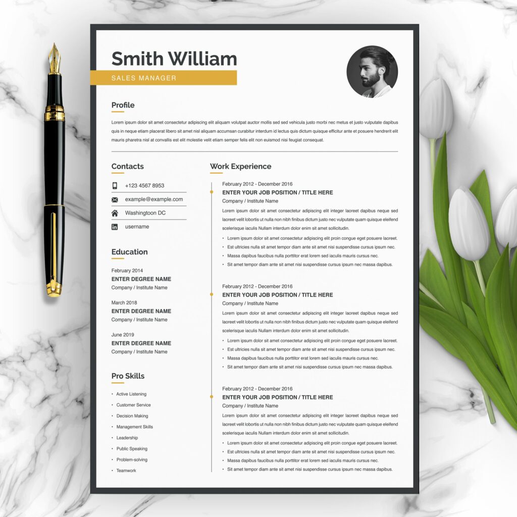 Resume Template/CV Design Pattern