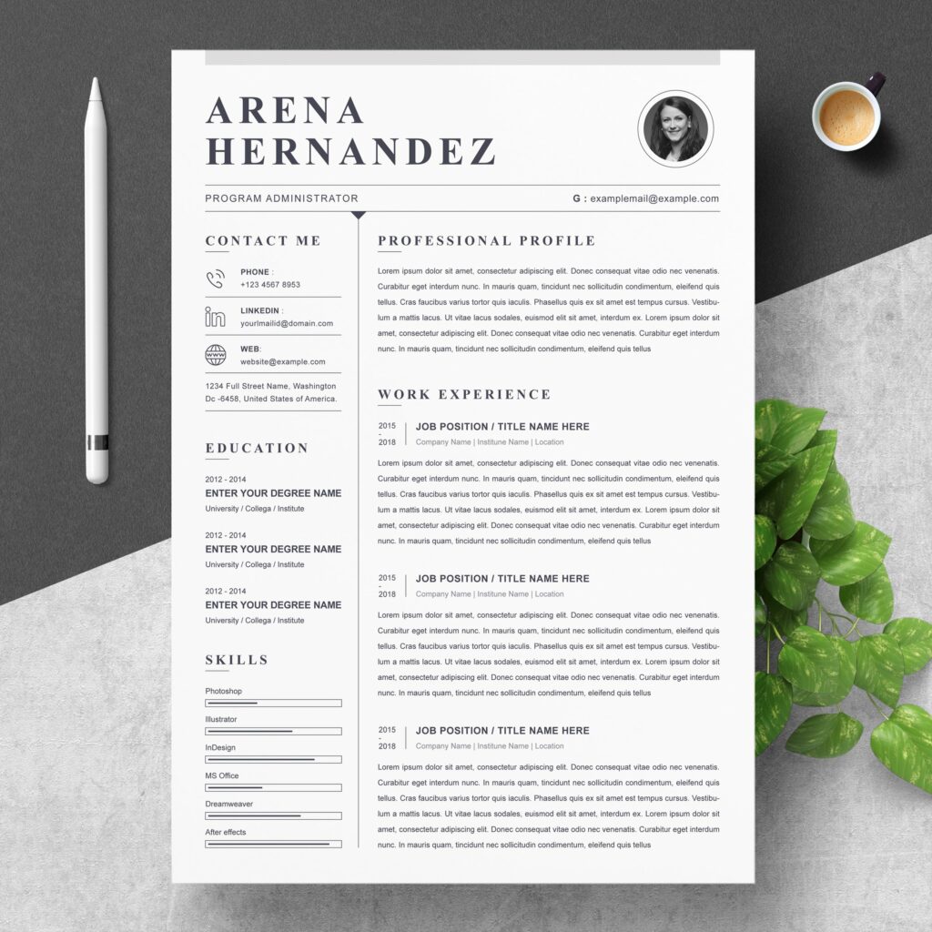 Professional Resume Template 2021 – MasterBundles