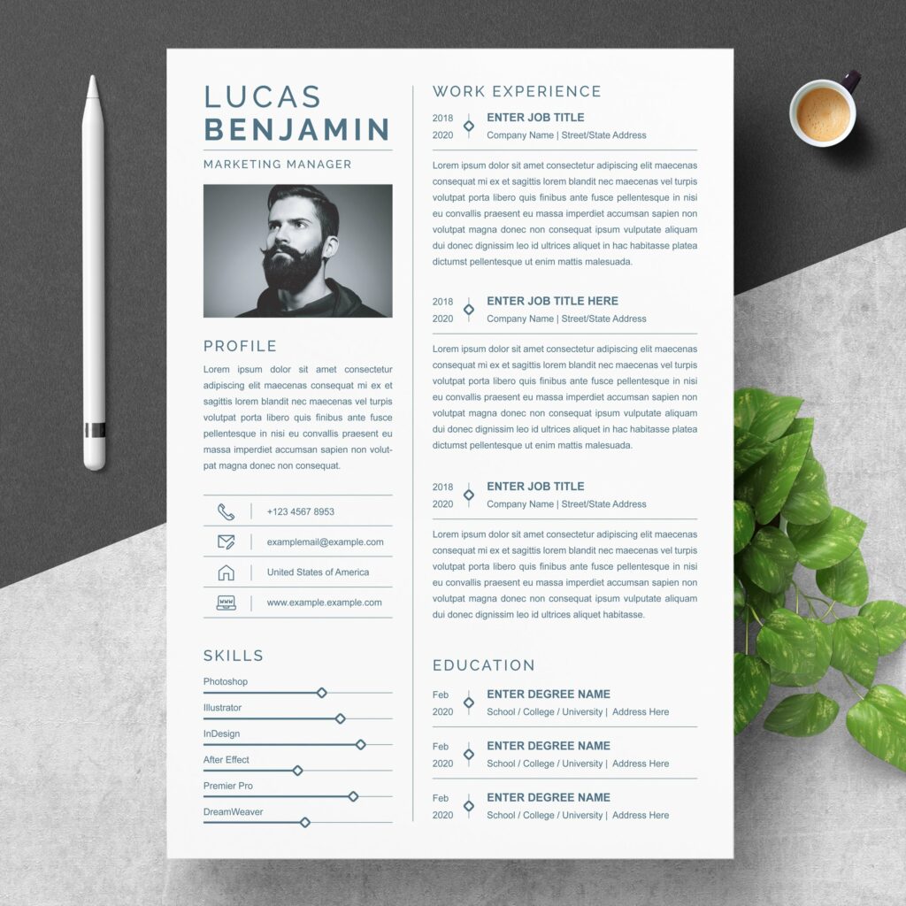 Clean Modern Executive Resume | CV – MasterBundles