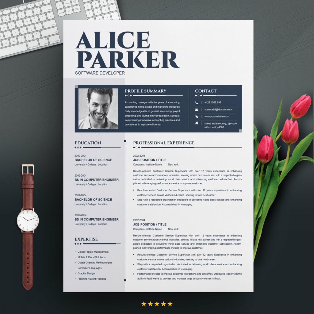 MS Word CV / Resume Template – MasterBundles