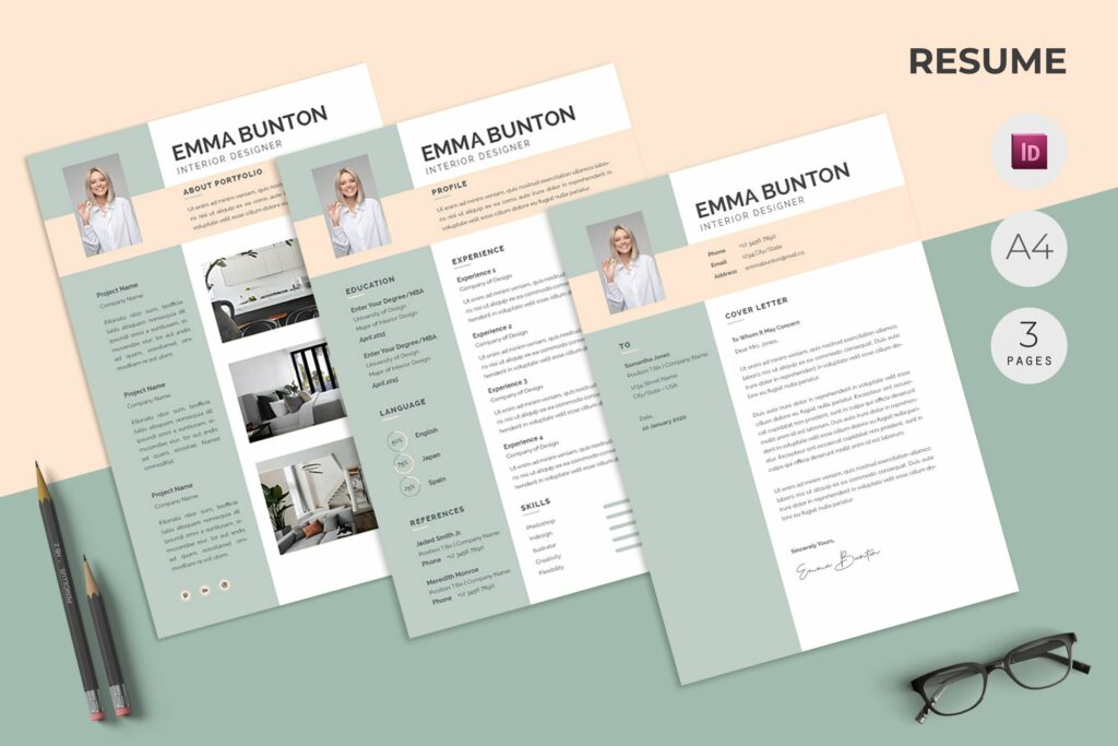 Emma Interior Resume – MasterBundles