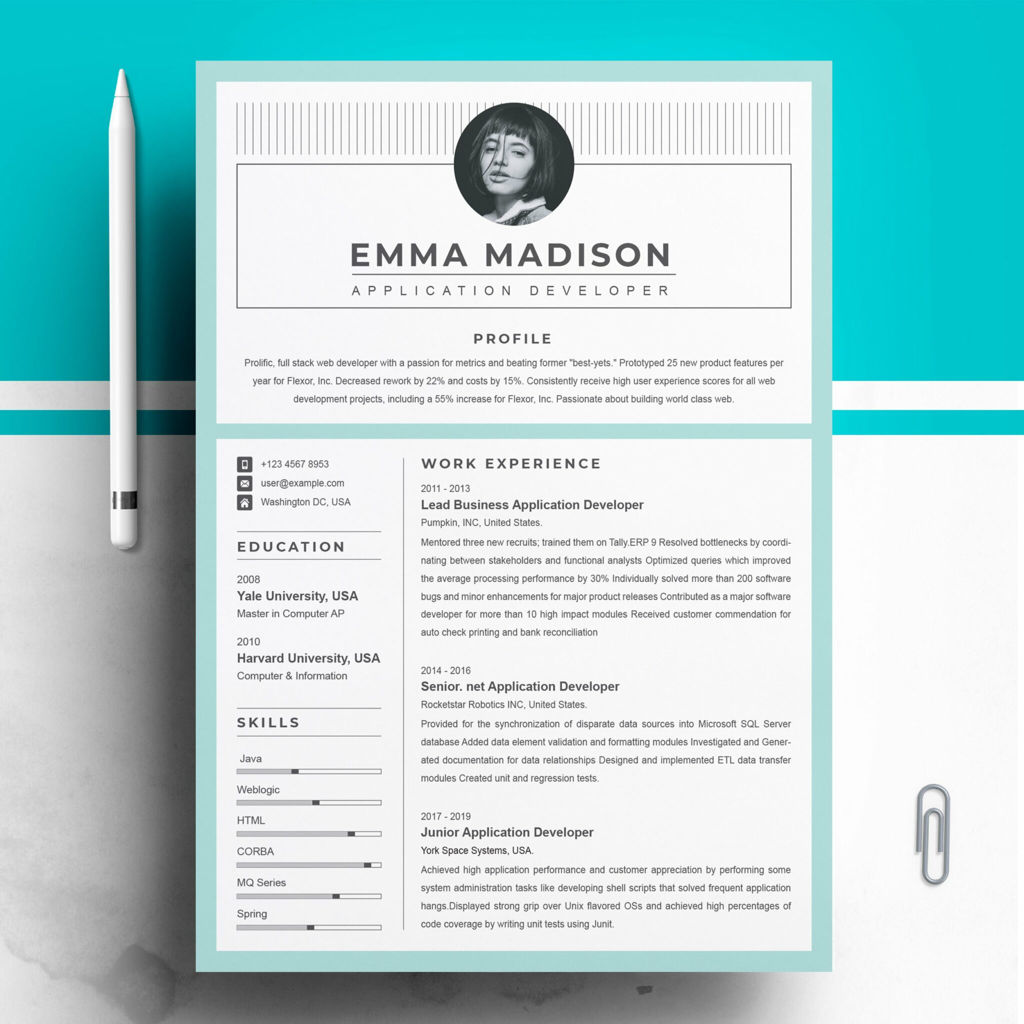 App Developer Resume / CV Template – MasterBundles