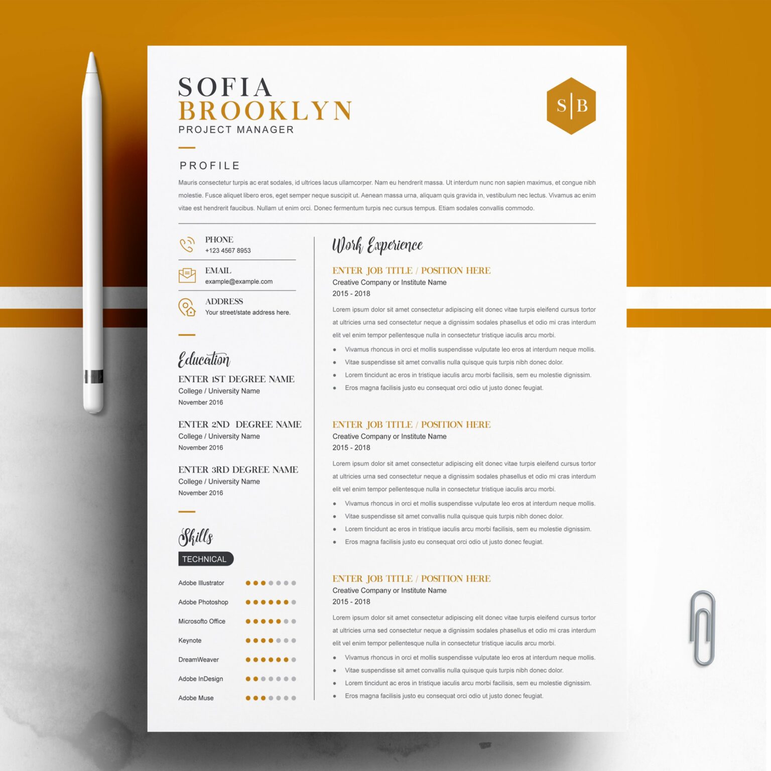 Resume Template | CV Template – MasterBundles