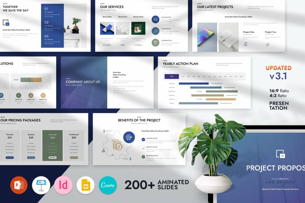 Project Proposal PowerPoint Template – MasterBundles
