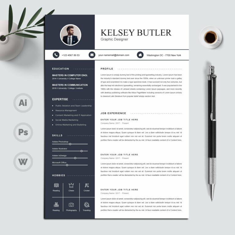 Modern Resume/CV Template - MasterBundles