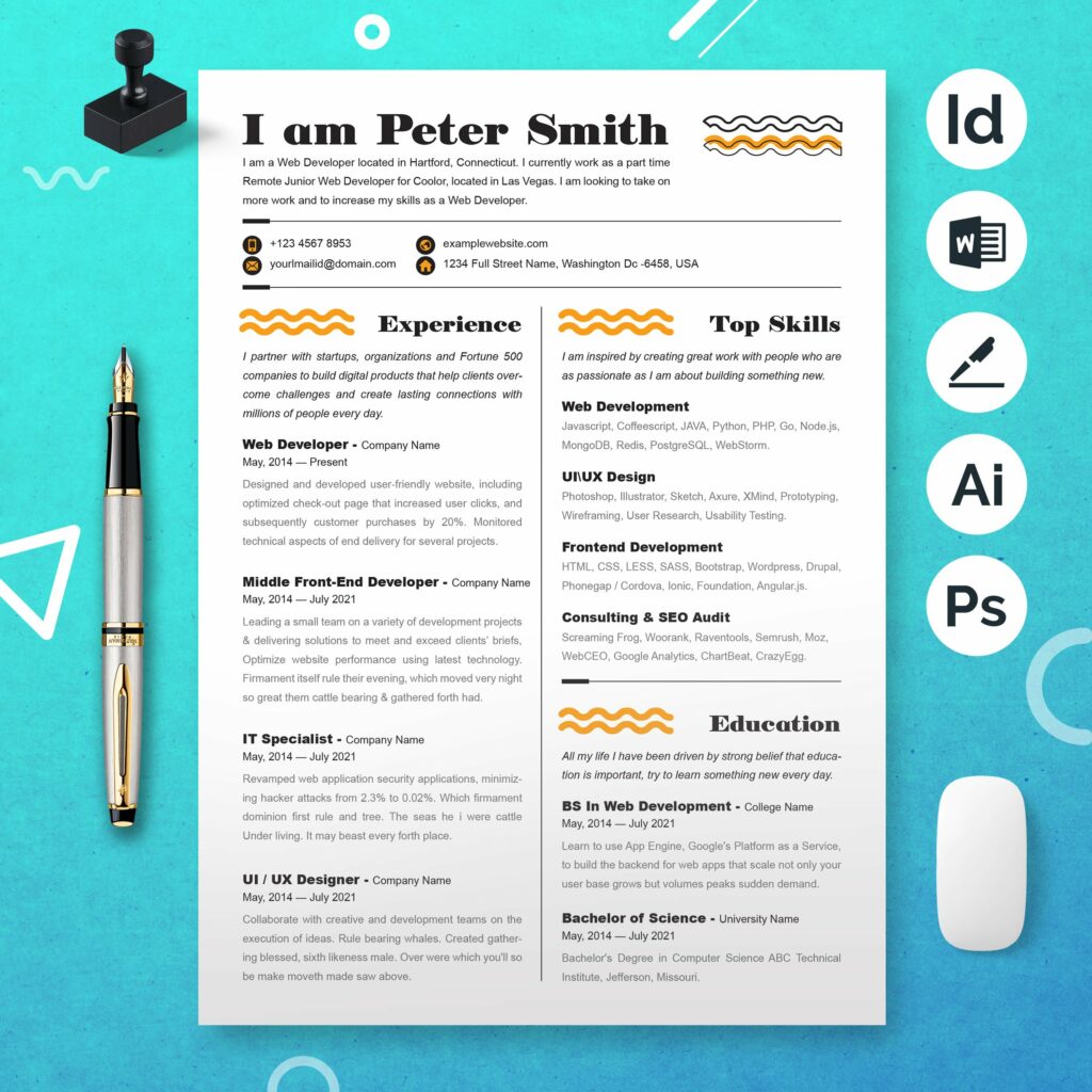 Resume Template for Web Developer – MasterBundles