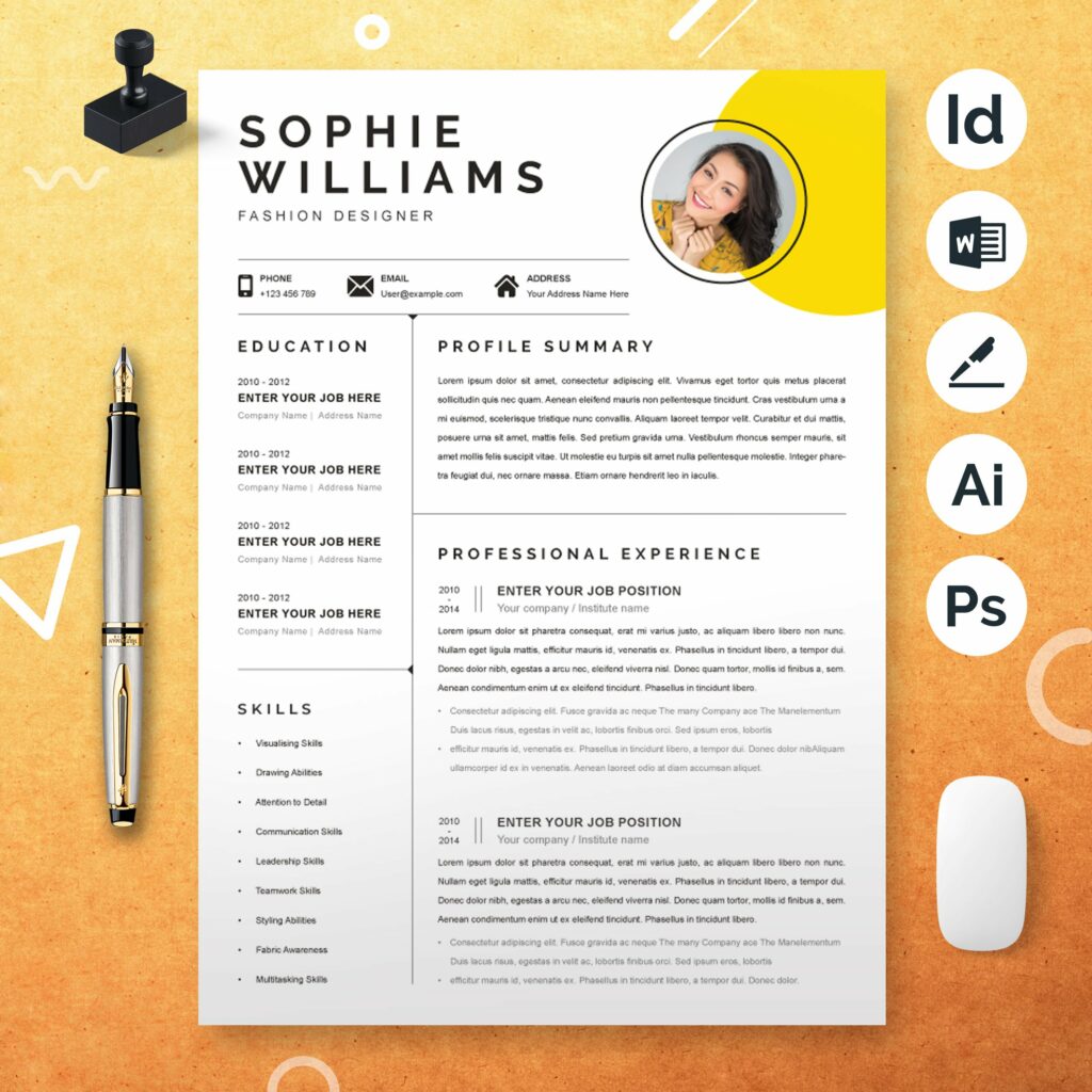 Word Clean Resume | Apple Pages CV – MasterBundles