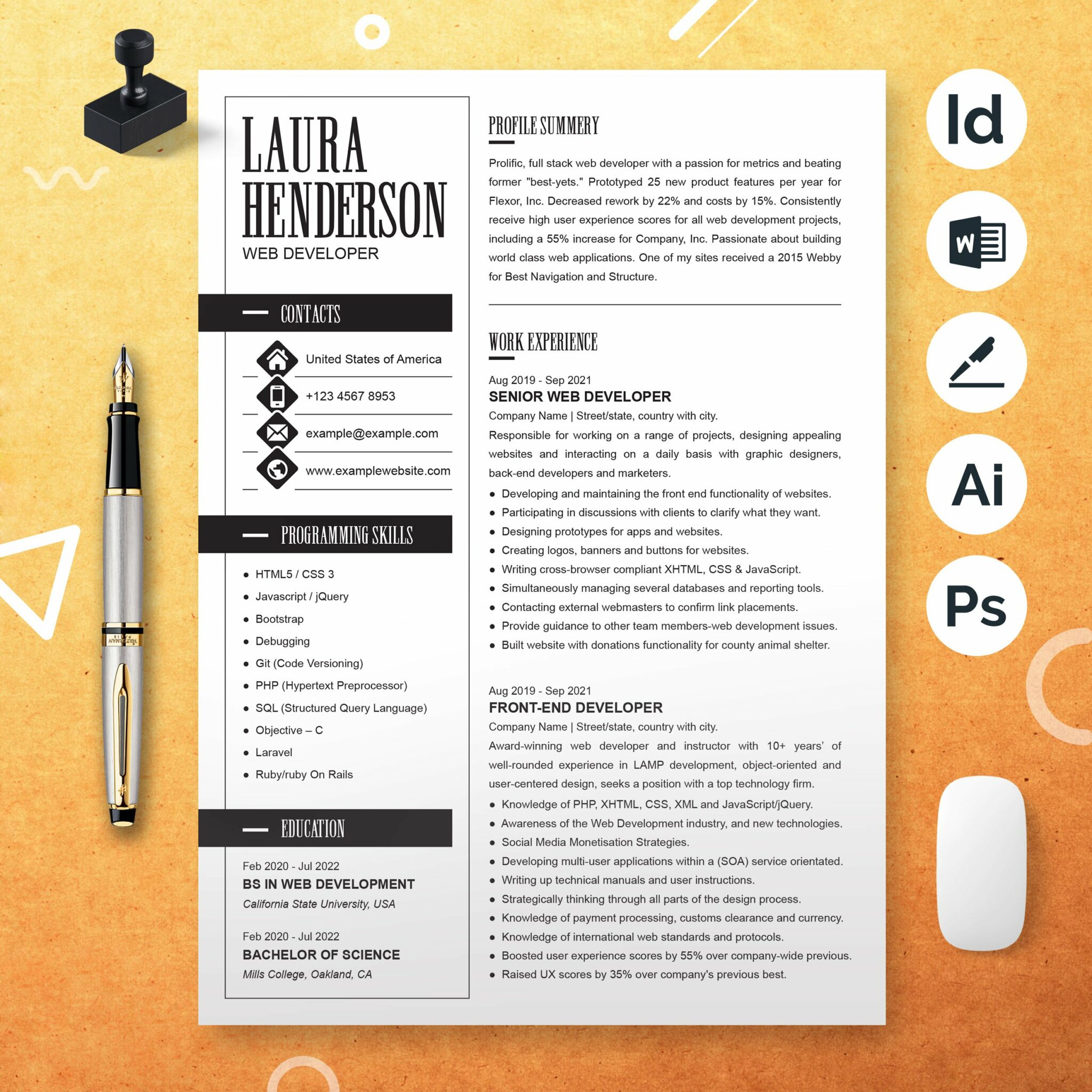 Web Developer Curriculum Vitae – MasterBundles