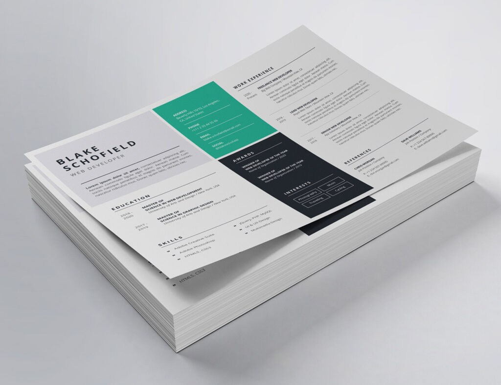 Landscape Resume/CV Template - MasterBundles