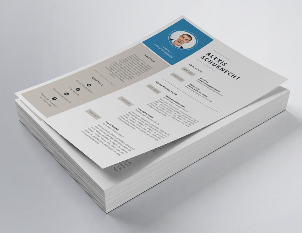 Simple Clean Resume/CV Template - MasterBundles