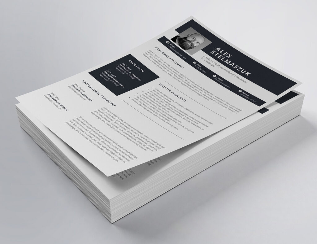 Clean CV Template Design - MasterBundles