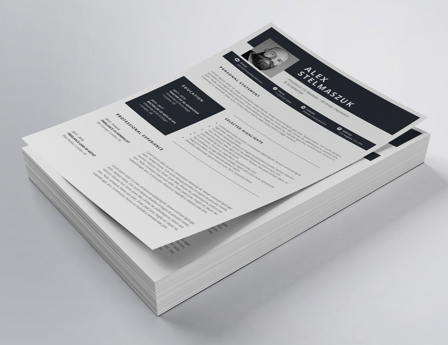 Clean CV Template Design - MasterBundles