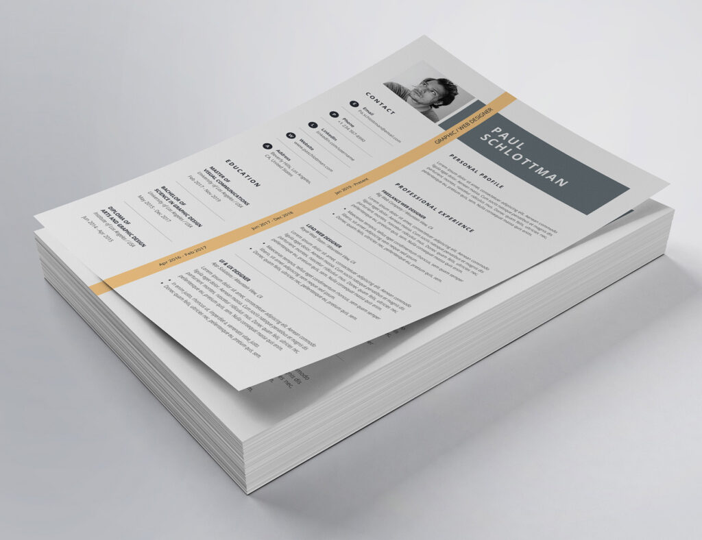 Cool Clean Resume/CV Template - MasterBundles