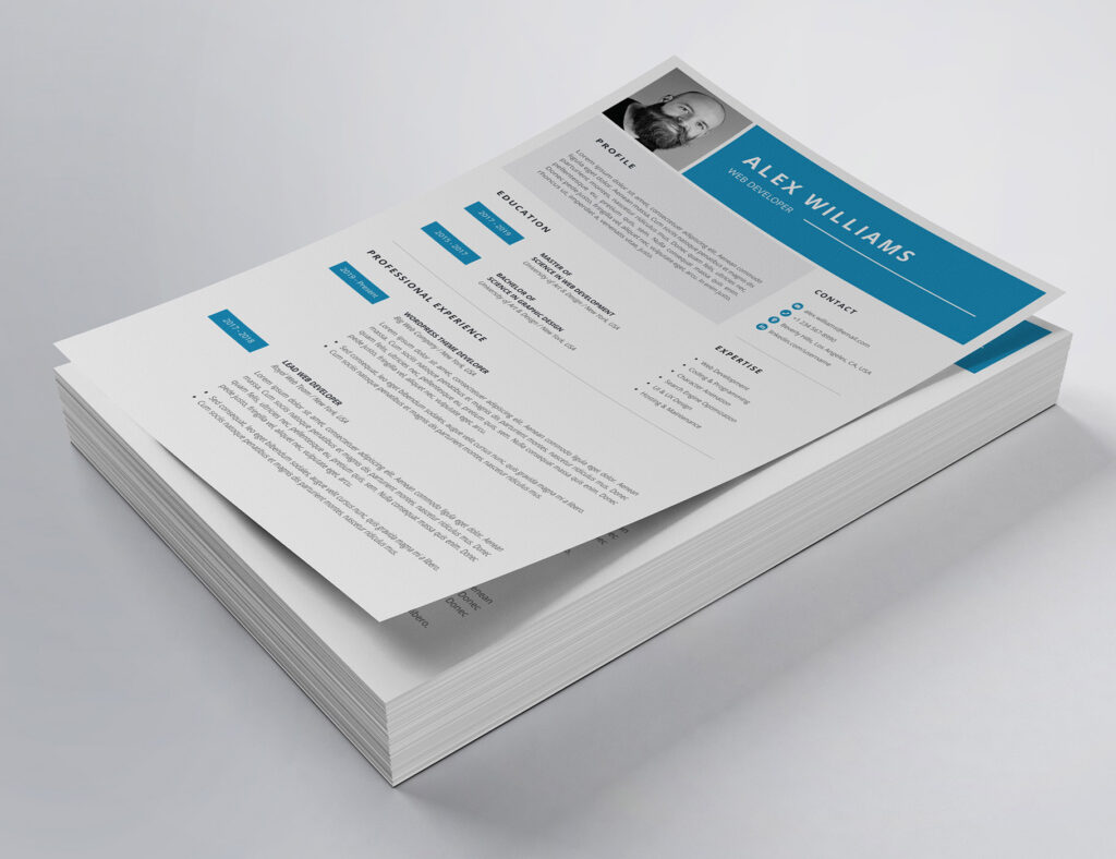 Clean Resume/CV Example - MasterBundles