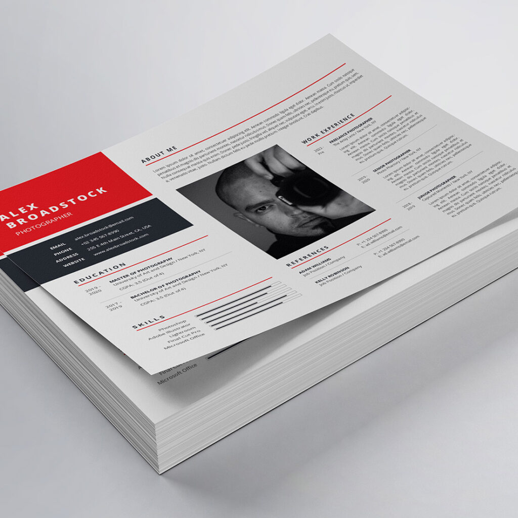 Landscape Resume/CV Template - MasterBundles