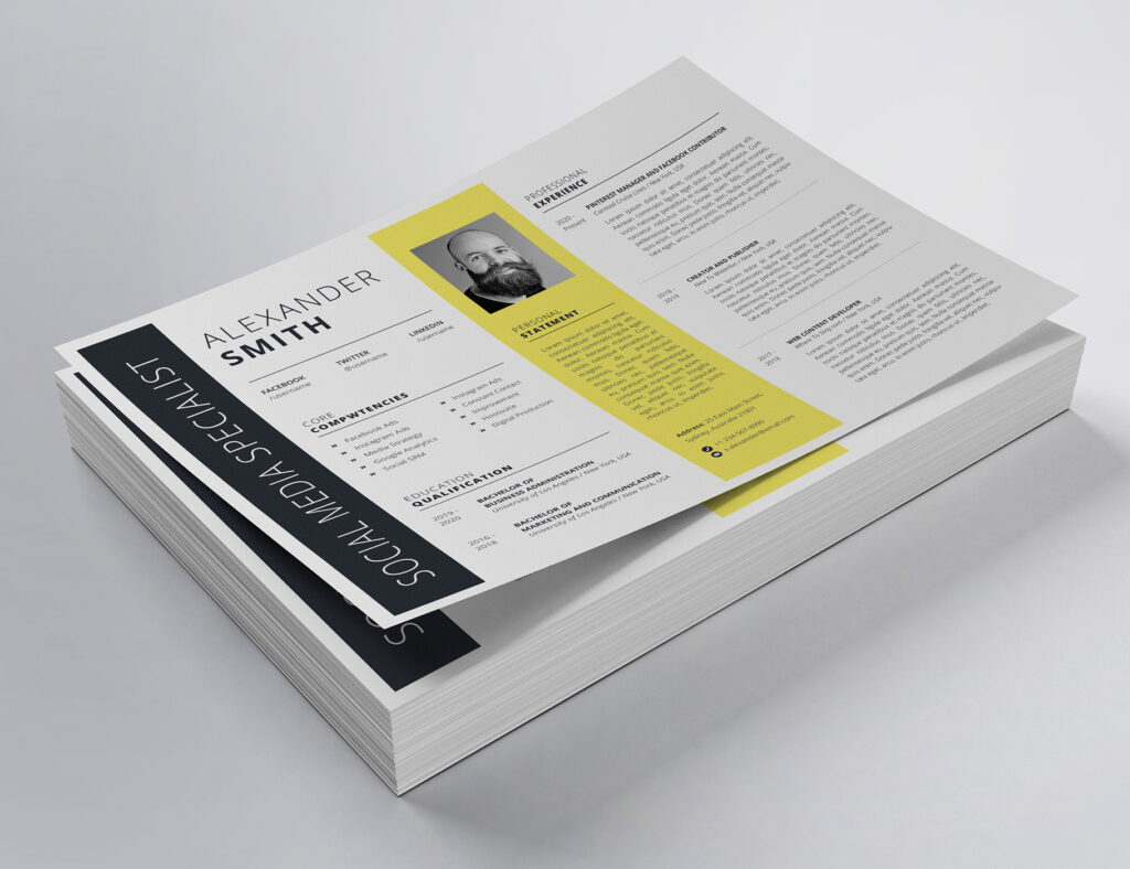 Landscape Resume/CV Template - MasterBundles