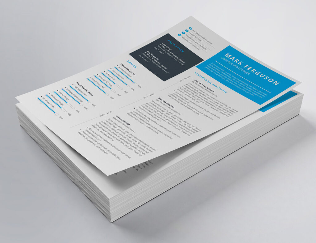 Modern Resume/CV Pattern - MasterBundles