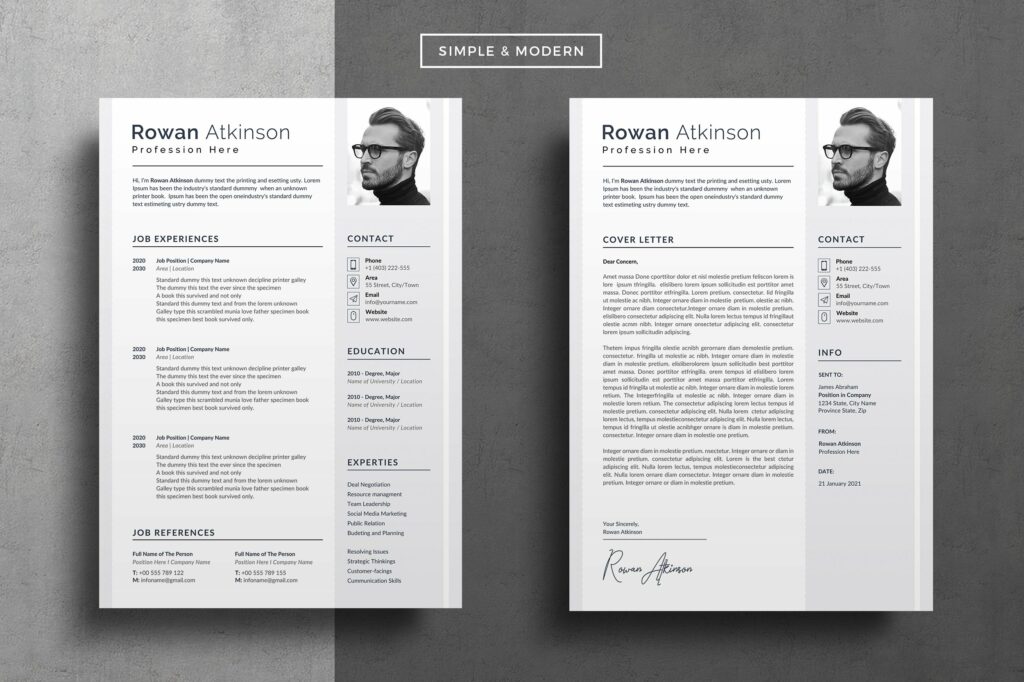 Modern Finance CV Resume Word – MasterBundles