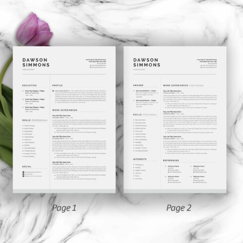 Resume Template 3 Page | CV Template – MasterBundles