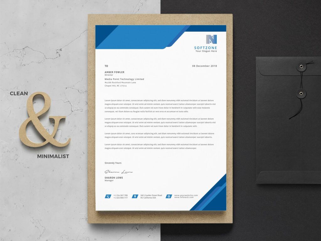 Clean Letterhead Template – MasterBundles