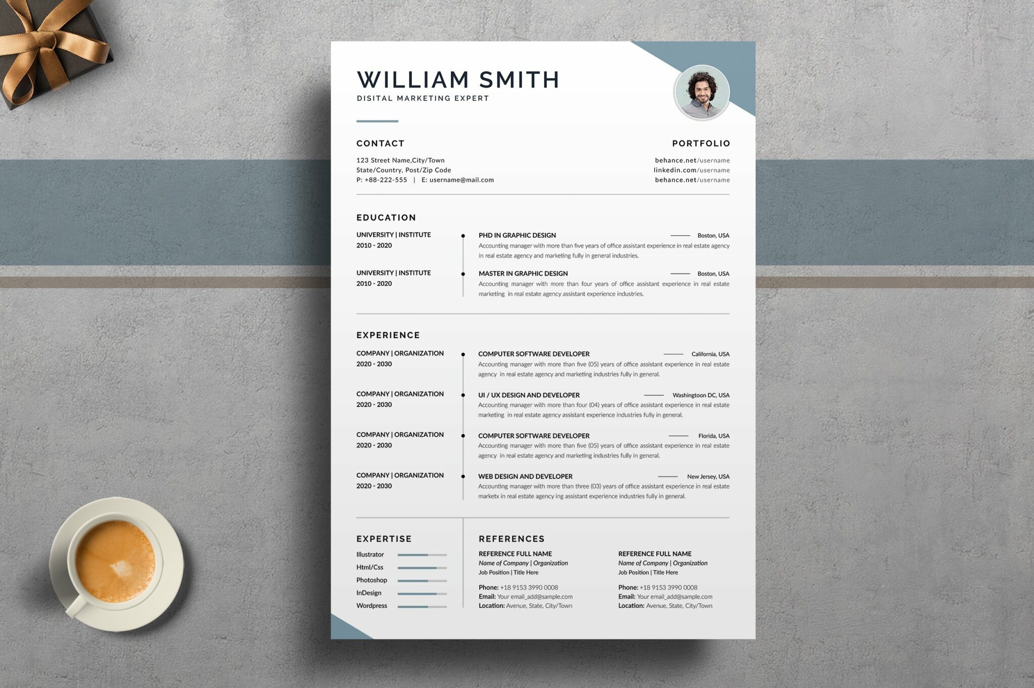 SMM Modern Resume/CV Word – MasterBundles