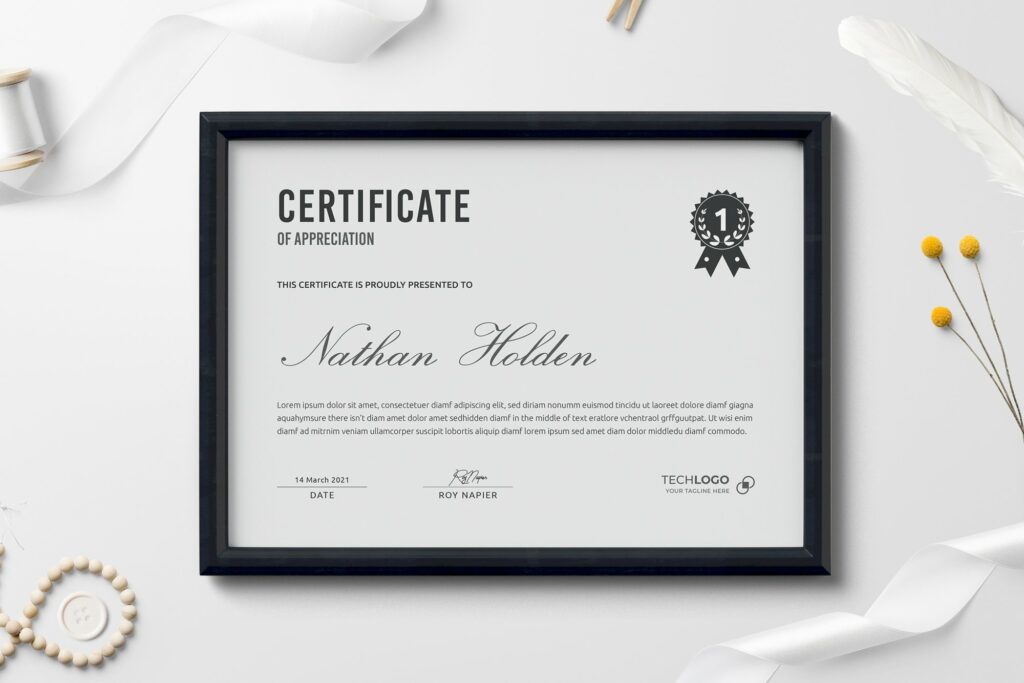 Clean Certificate Template – MasterBundles